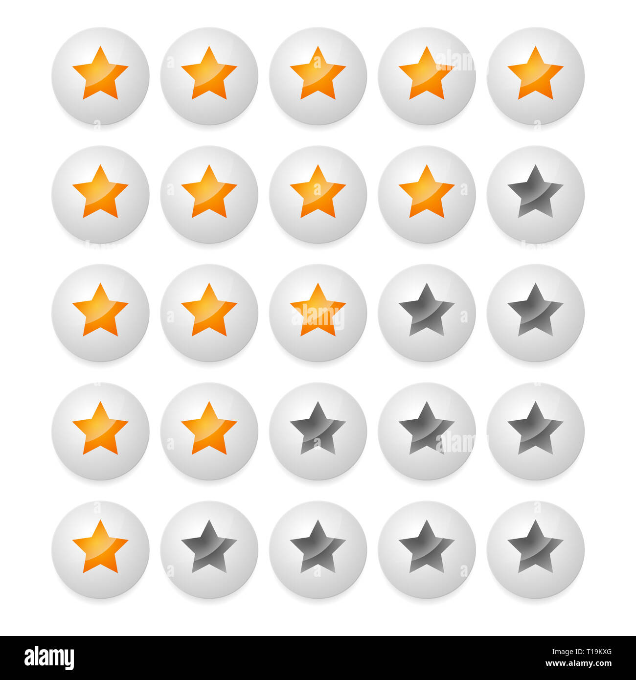Star rating from stars in balls, spheres Stock Photo - Alamy