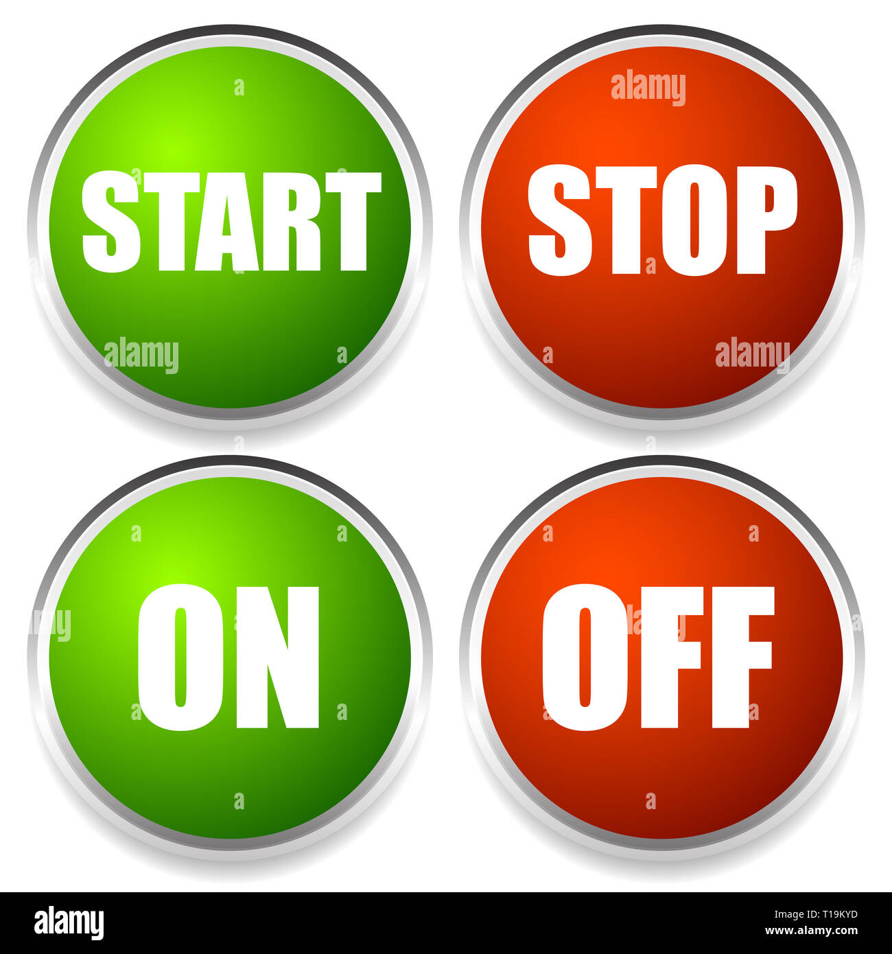 Eps 10 Vector Illustration of Start-Stop and On-Off Buttons Stock Photo ...