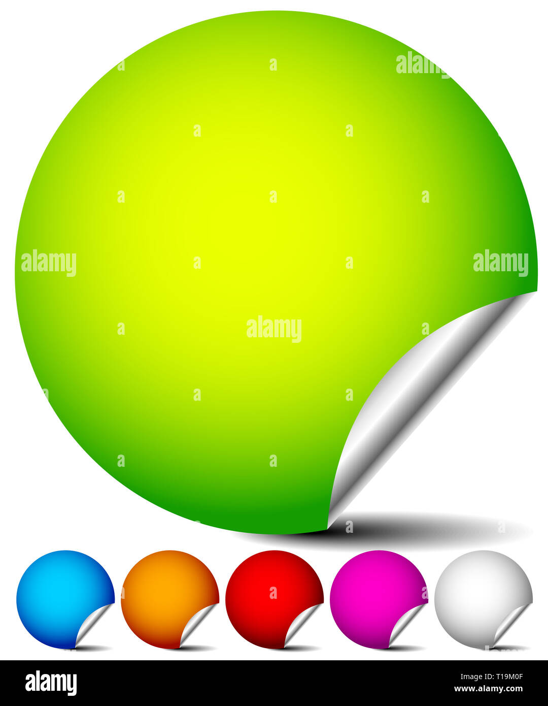 Vivid sticker set with peel and shadow Stock Photo - Alamy