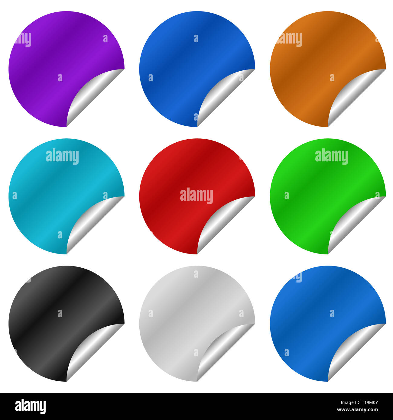 Set of peeling sticker elements on white Stock Photo - Alamy