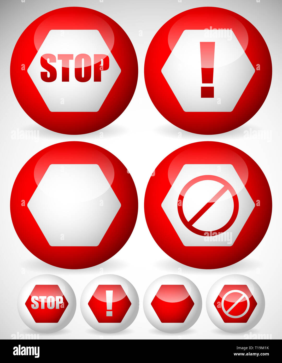 Various stop, attention or warning signs. Vector Stock Photo - Alamy