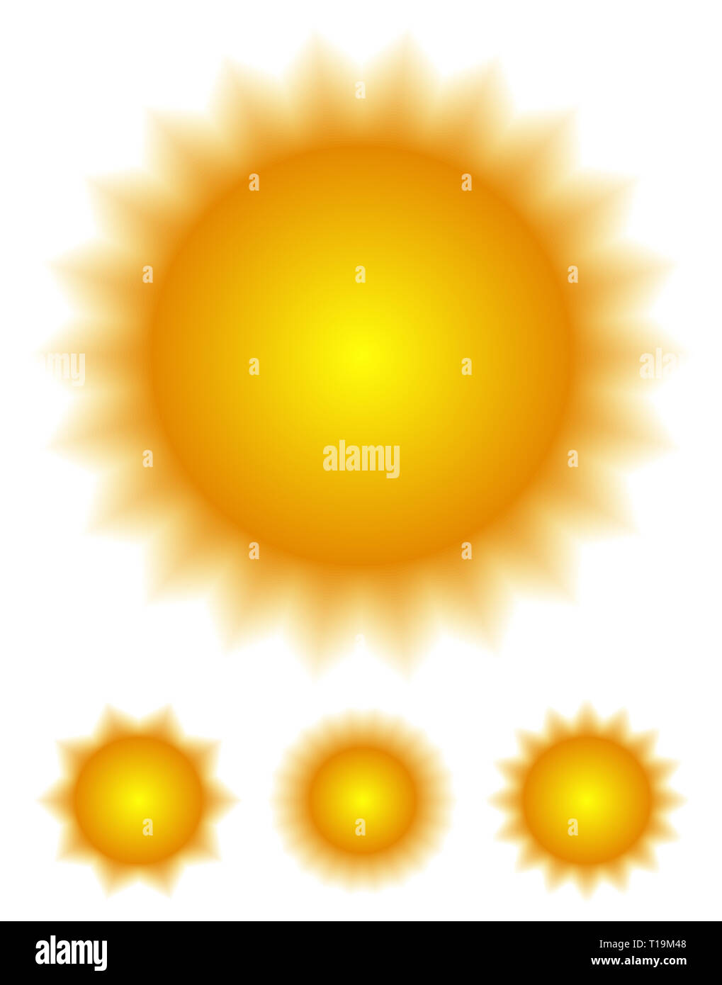 Set of stylish sun graphics - Sun clip-arts, sun vector Stock Photo - Alamy