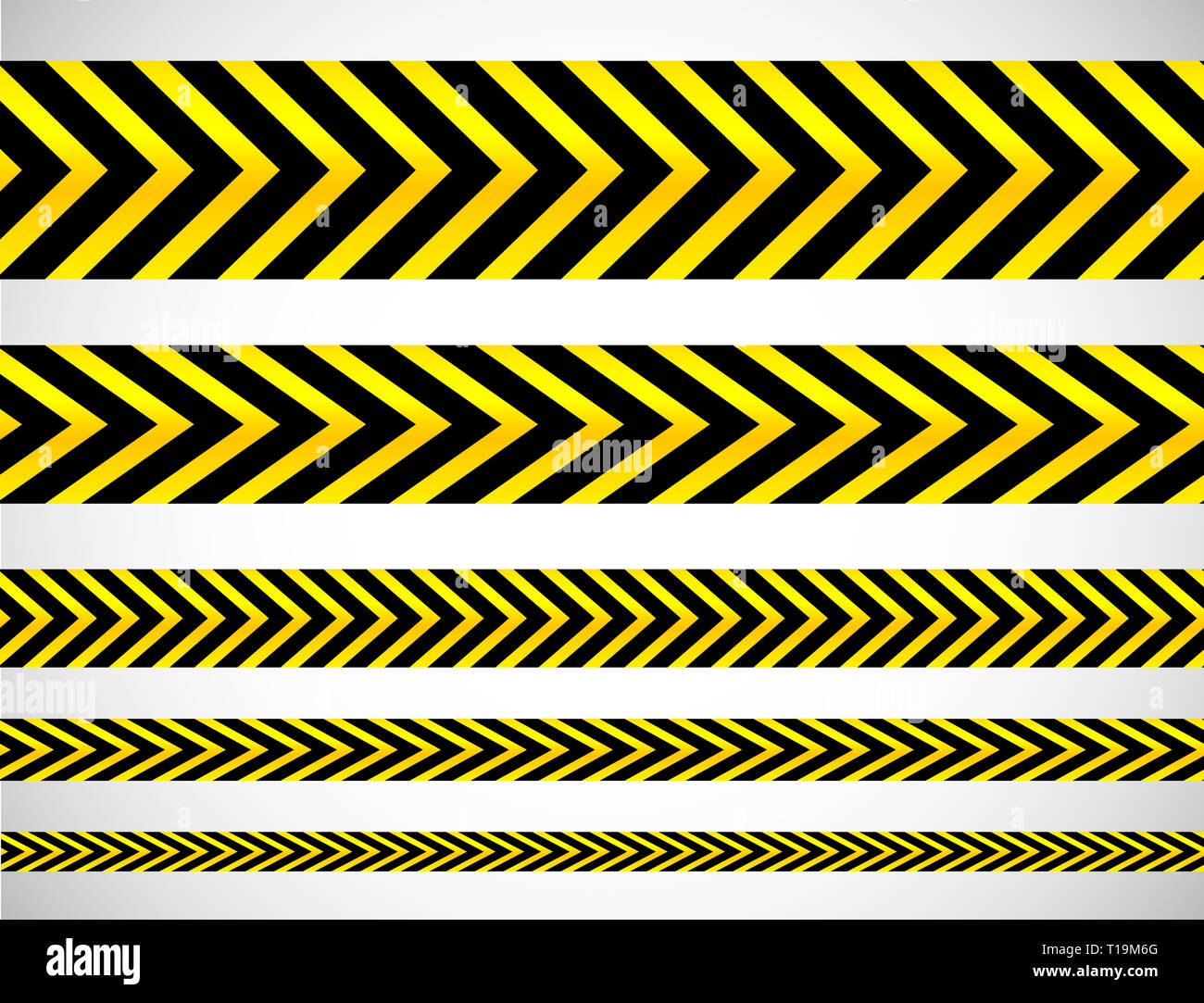 Repeatable yellow tapes, bands, strips. Vector, editable. (Can be ...