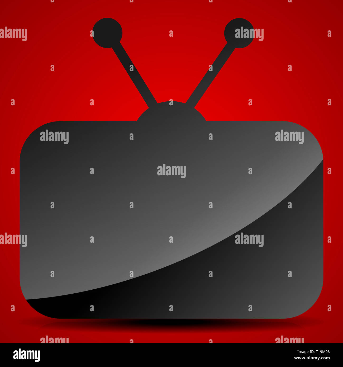 Television symbol with gloss over red. Background Stock Photo - Alamy