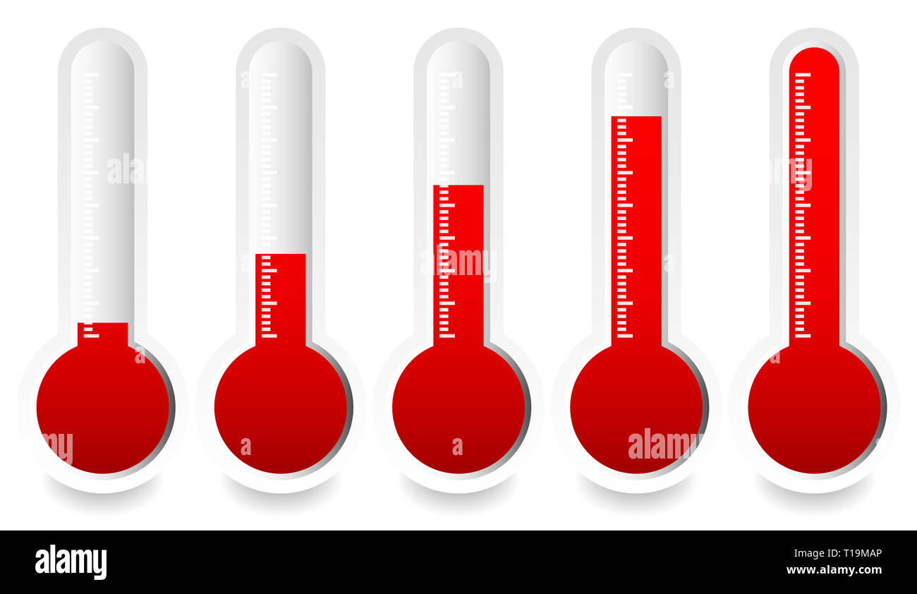 Rising Temperature Thermometer Rising Thermometer, Thermograph Set.