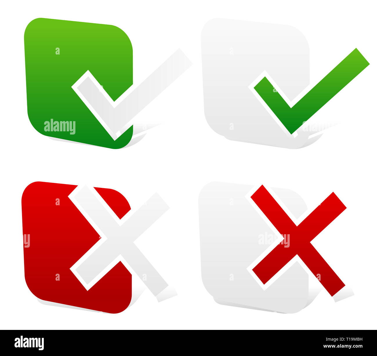 Checkmark, cross set. vector illustration Stock Photo - Alamy