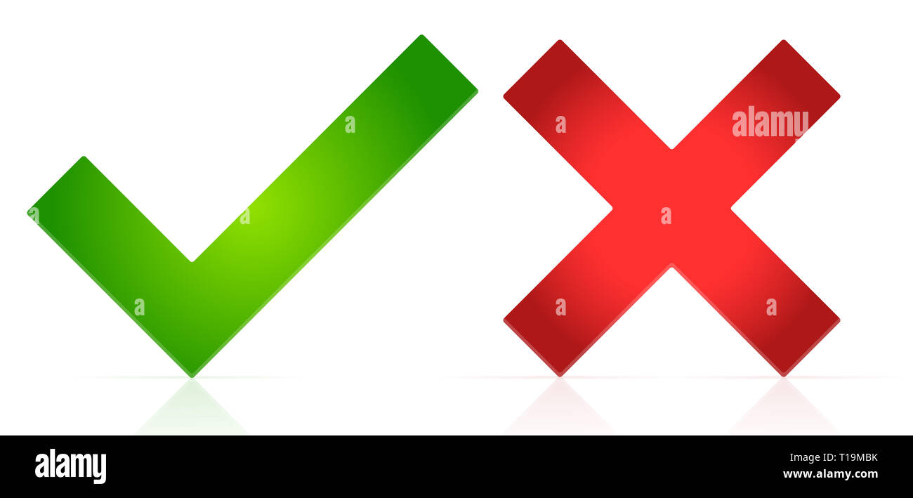 Checkmark and cross Stock Photo - Alamy