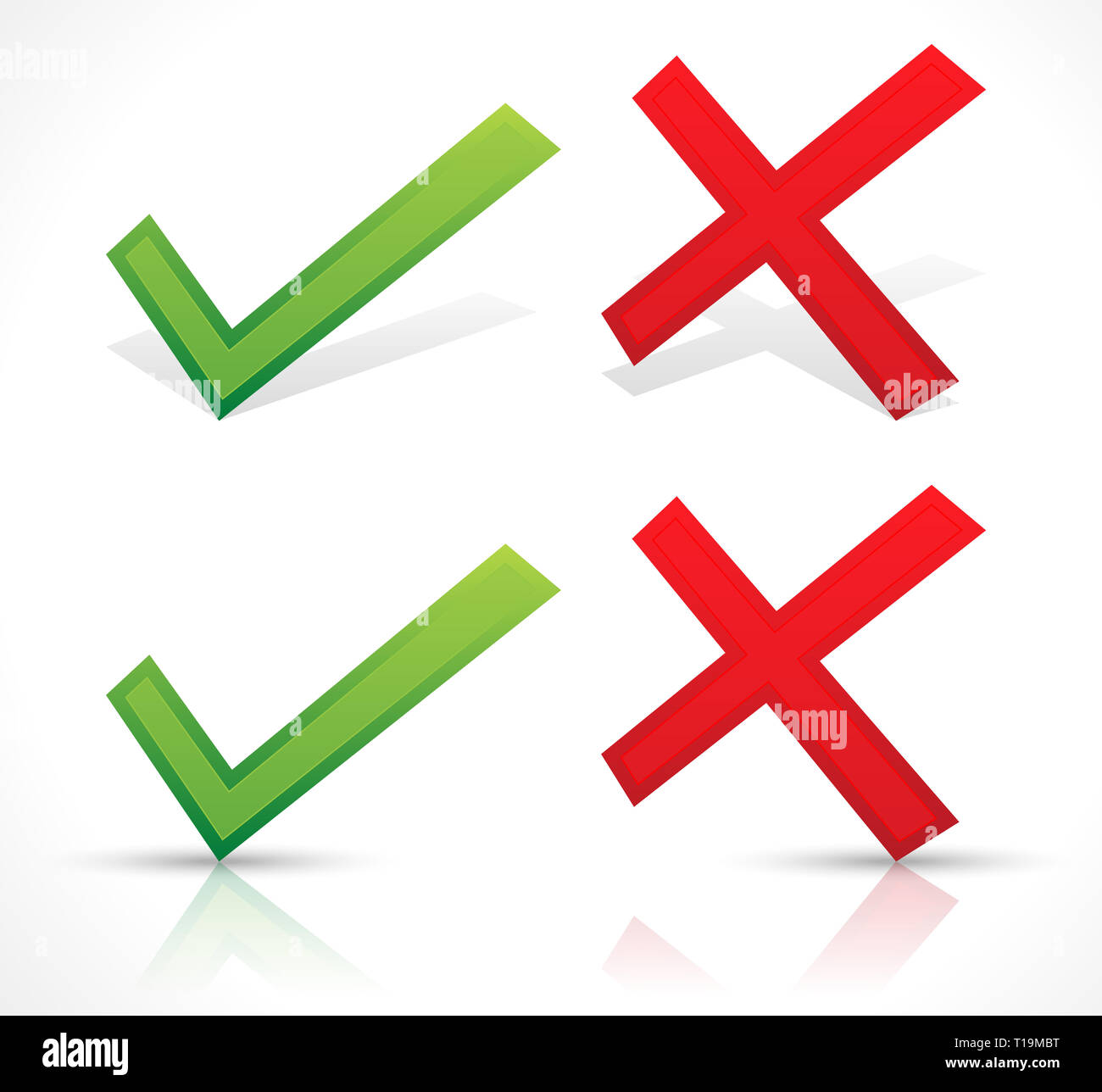 Checkmark, cross set. vector illustration Stock Photo - Alamy