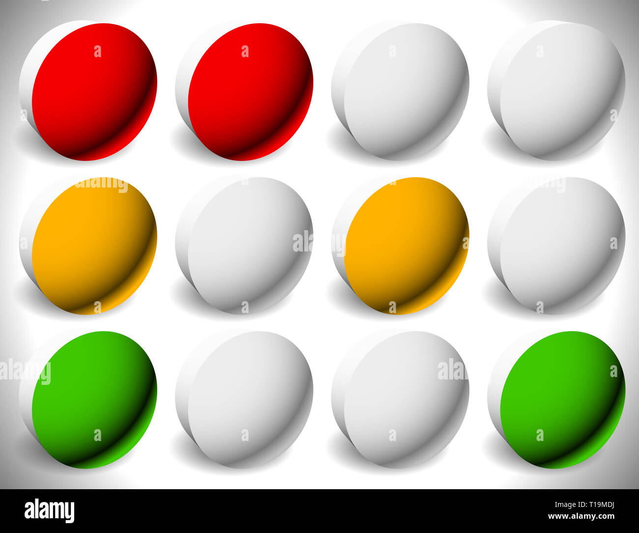 Set of traffic lights, traffic lamps or control lights Stock Photo - Alamy