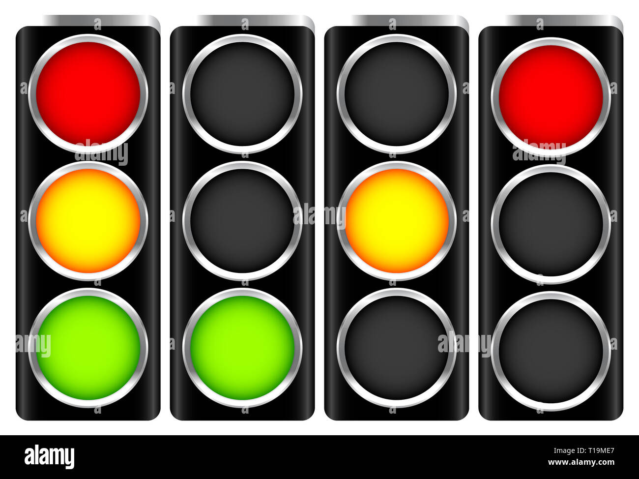 Traffic, control lights. Semaphores, traffic lamps Stock Photo - Alamy