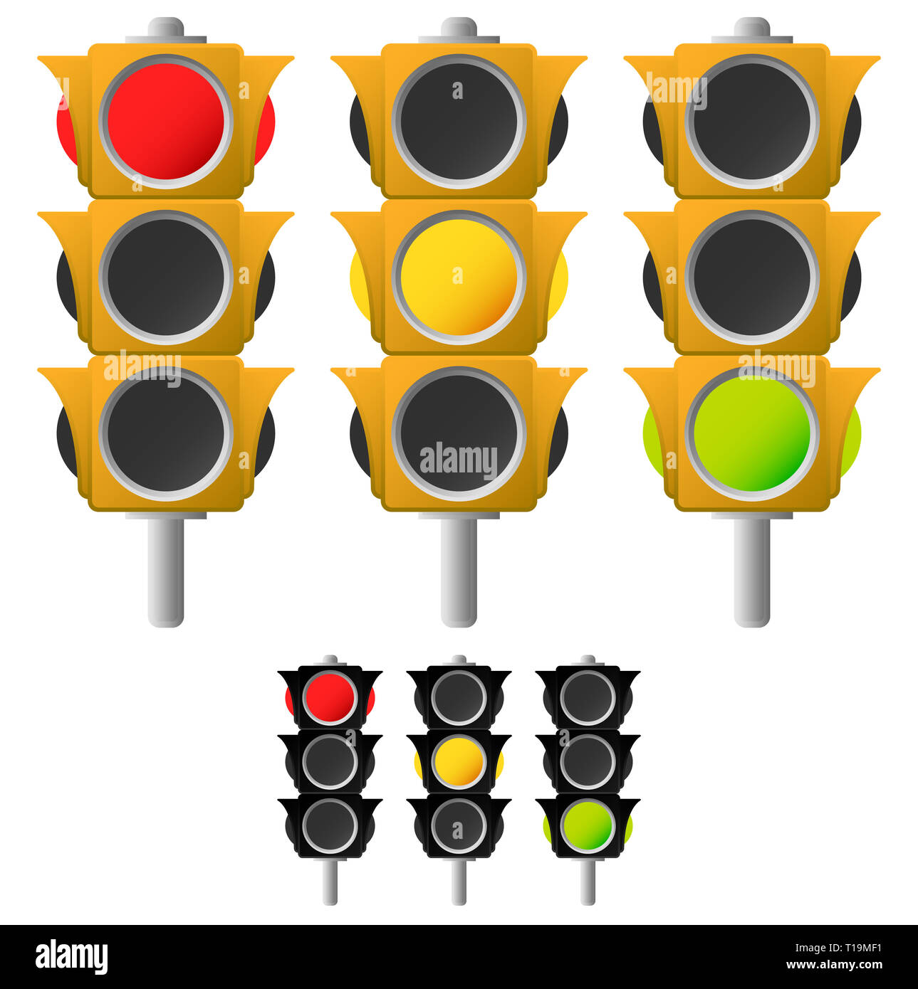 Traffic lamps, traffic lights set Stock Photo - Alamy