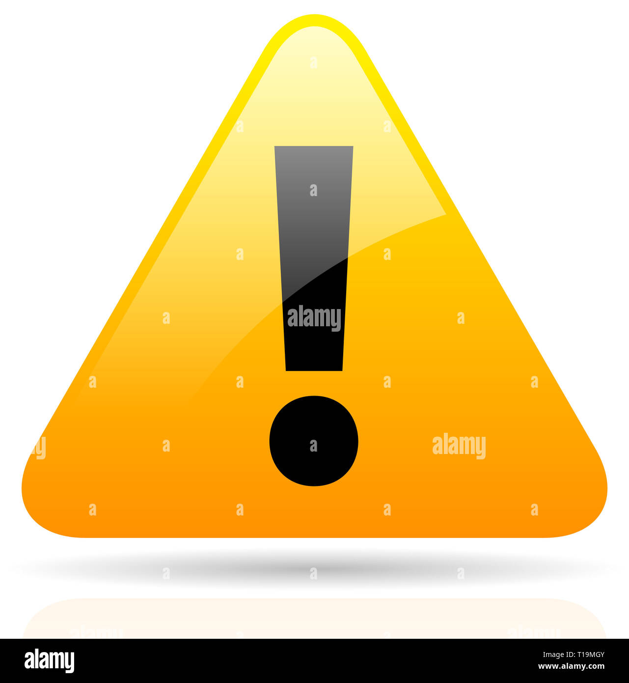 Road Sign with Exclamation Mark Stock Photo - Alamy