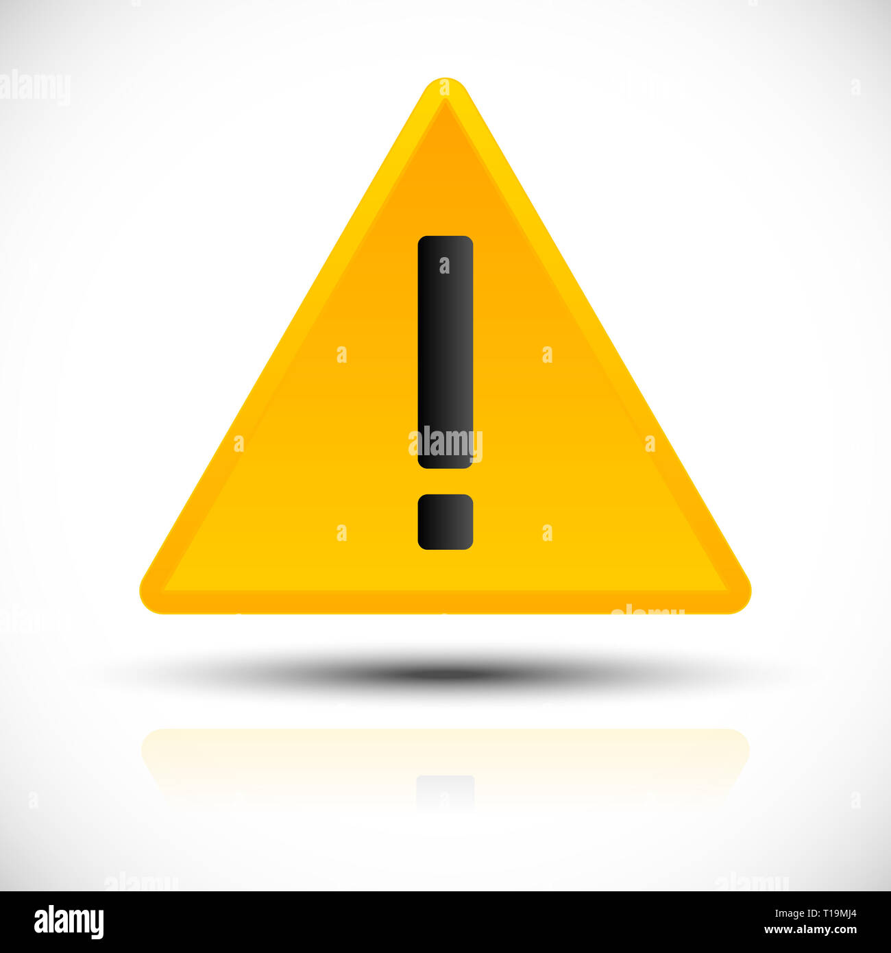 Triangle road sign with exclamation mark Stock Photo - Alamy