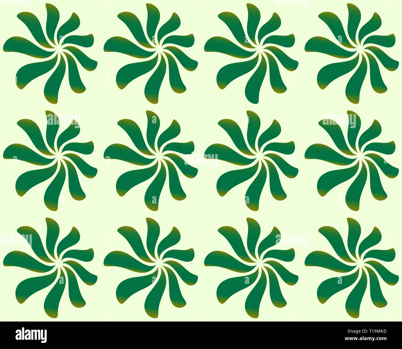 Repeatable background (pattern) with leaves, petal shapes. Green ...
