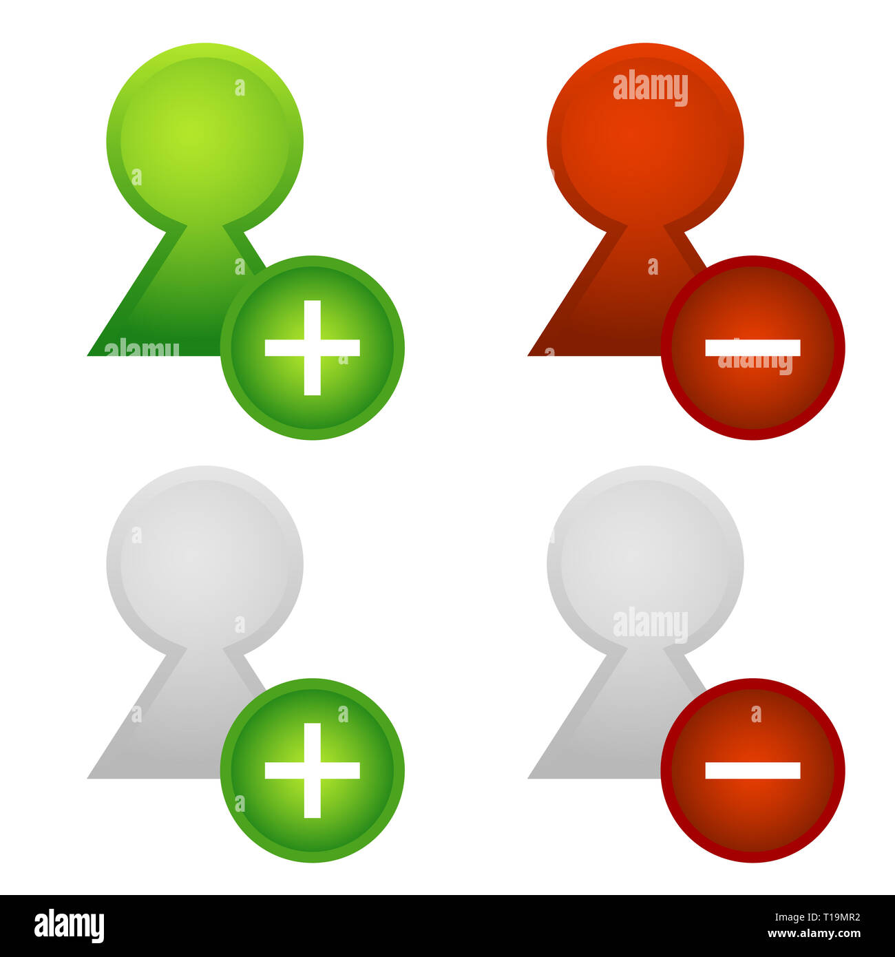 User icons. Add, remove user Stock Photo - Alamy