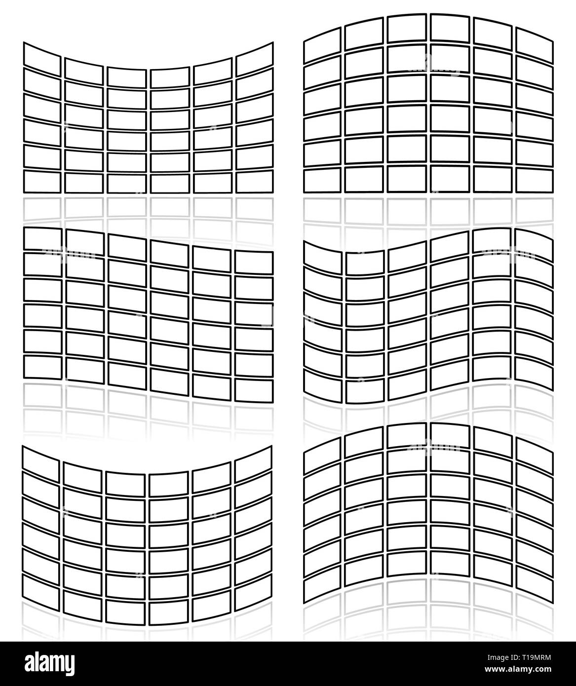 Set of Flat Video Walls with distortion effects Stock Photo - Alamy