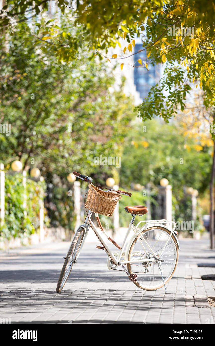 Bike on sidewalk Stock Photo - Alamy