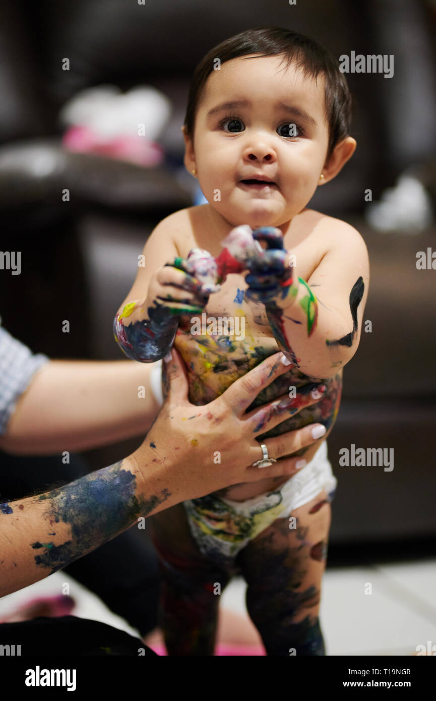 Child paint portrait hi-res stock photography and images - Alamy