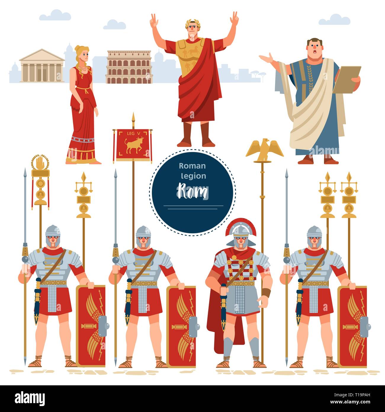 Set in ancient Rome illustration historic army infantrymen in full ...