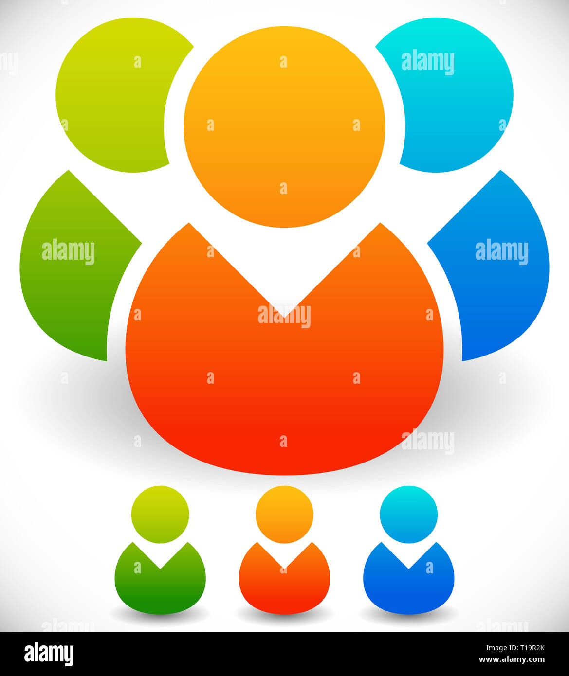 Colorful Character, Buddy Symbols. Icon with Group of 3 People for ...