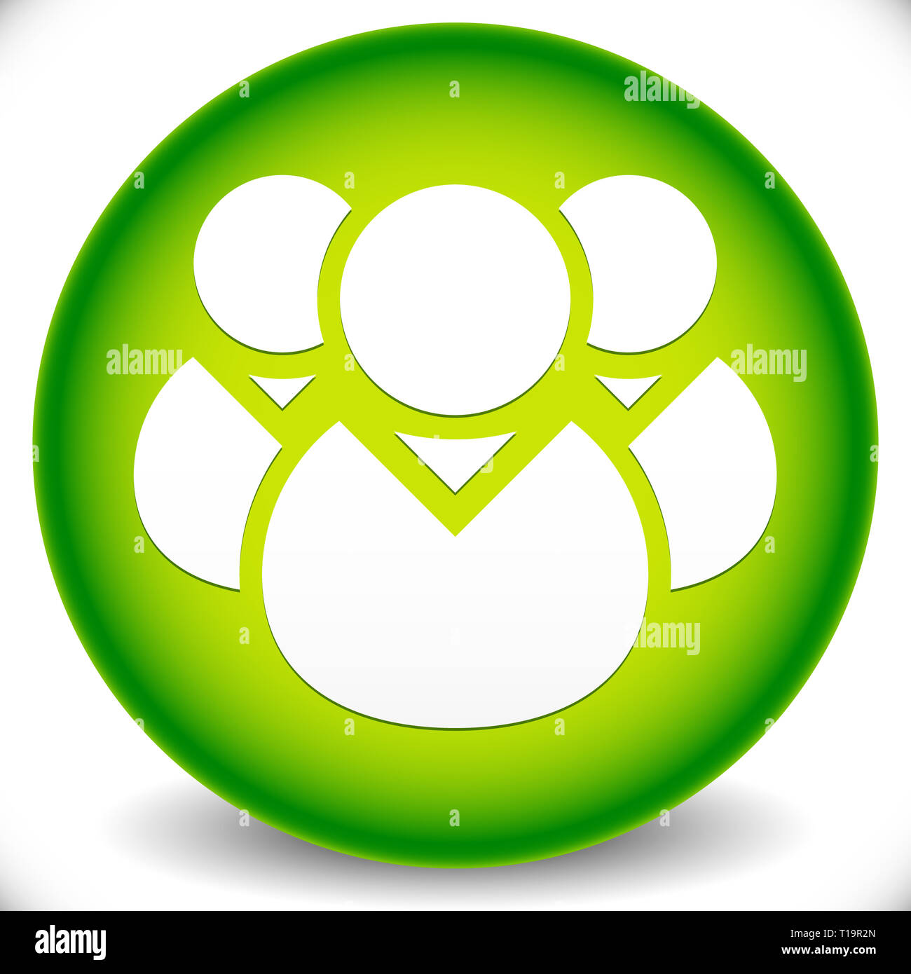 Green Icon with Character Symbol. Icon with Group of 3 People for ...