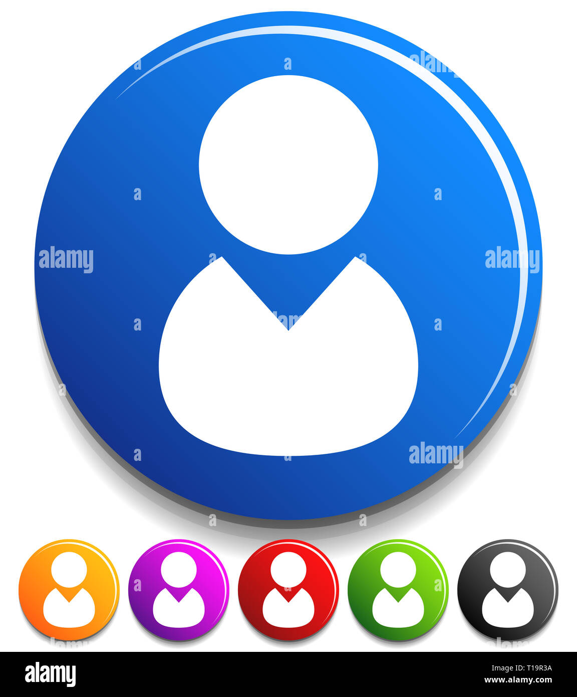 Character, user icon with various colors included Stock Photo - Alamy