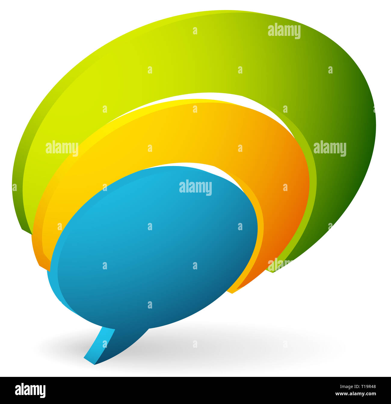 Overlapping talk bubbles. Colorful icon for support, contact or chat ...
