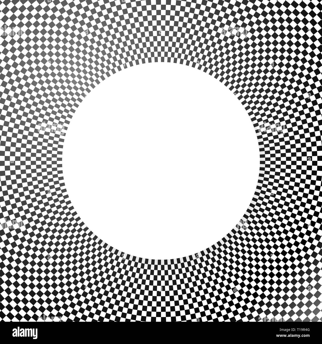 Circular checkered (chequered) abstract background, pattern. Vector ...
