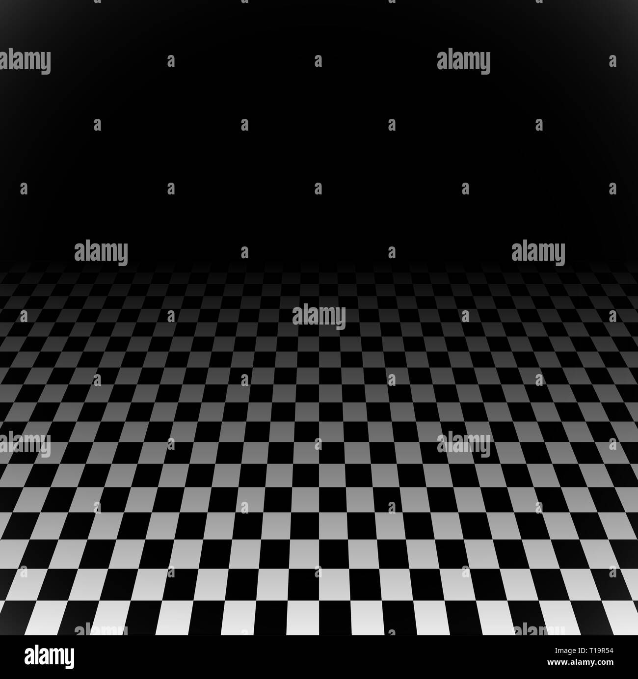3d Fading checkered plane with perspective. Fade effect with opacity ...