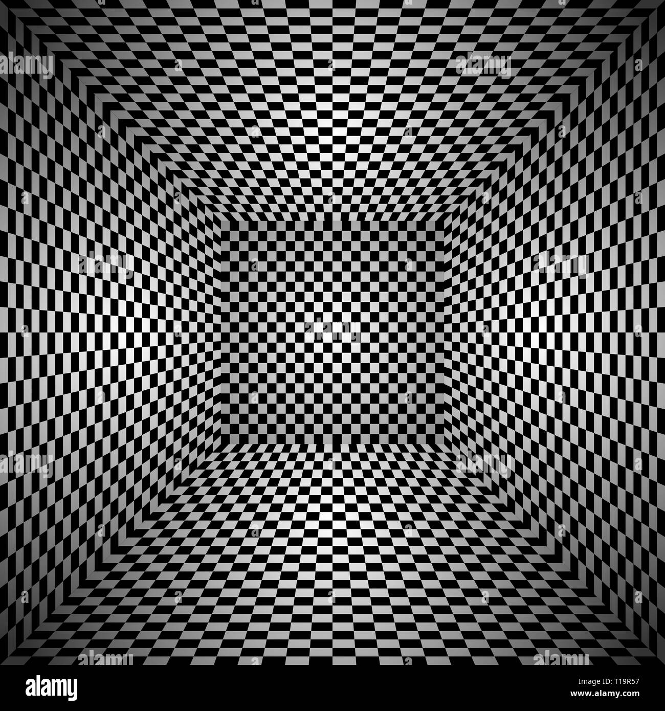 Eps 10 Vector Illustration of 3D Room with Checkered Walls and Shading ...