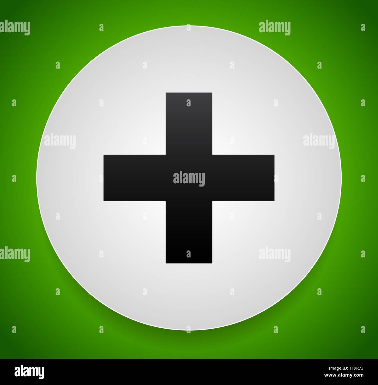 Eps 10 vector illustration of Plus, addition sign or icon over green ...