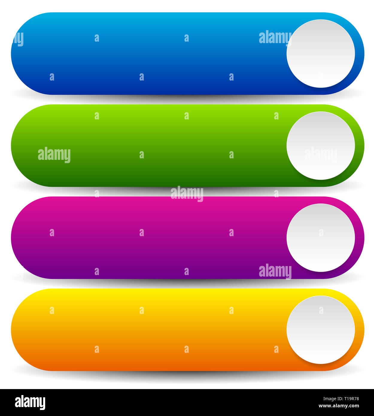 Eps 10 vector illustration of Long colorful and rounded buttons Stock ...