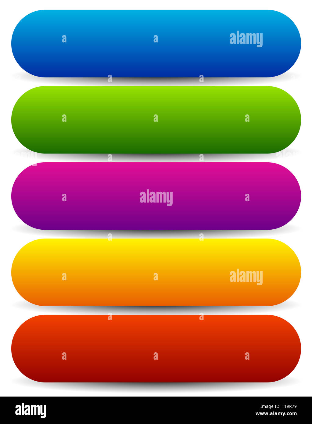 Eps 10 vector illustration of Long colorful and rounded buttons Stock ...