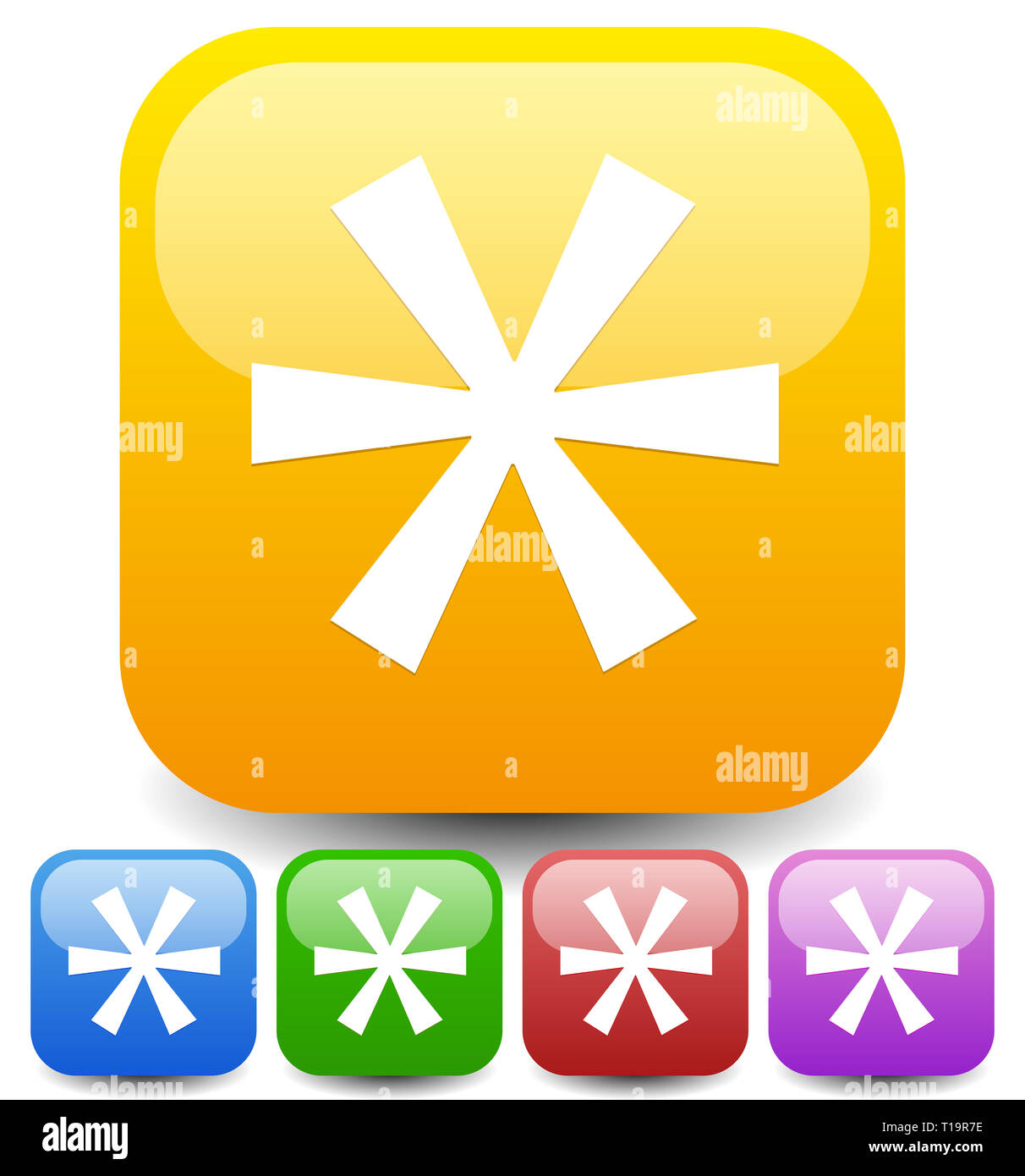 Eps 10 vector illustration of Colorful asterisk icon. Footnote ...