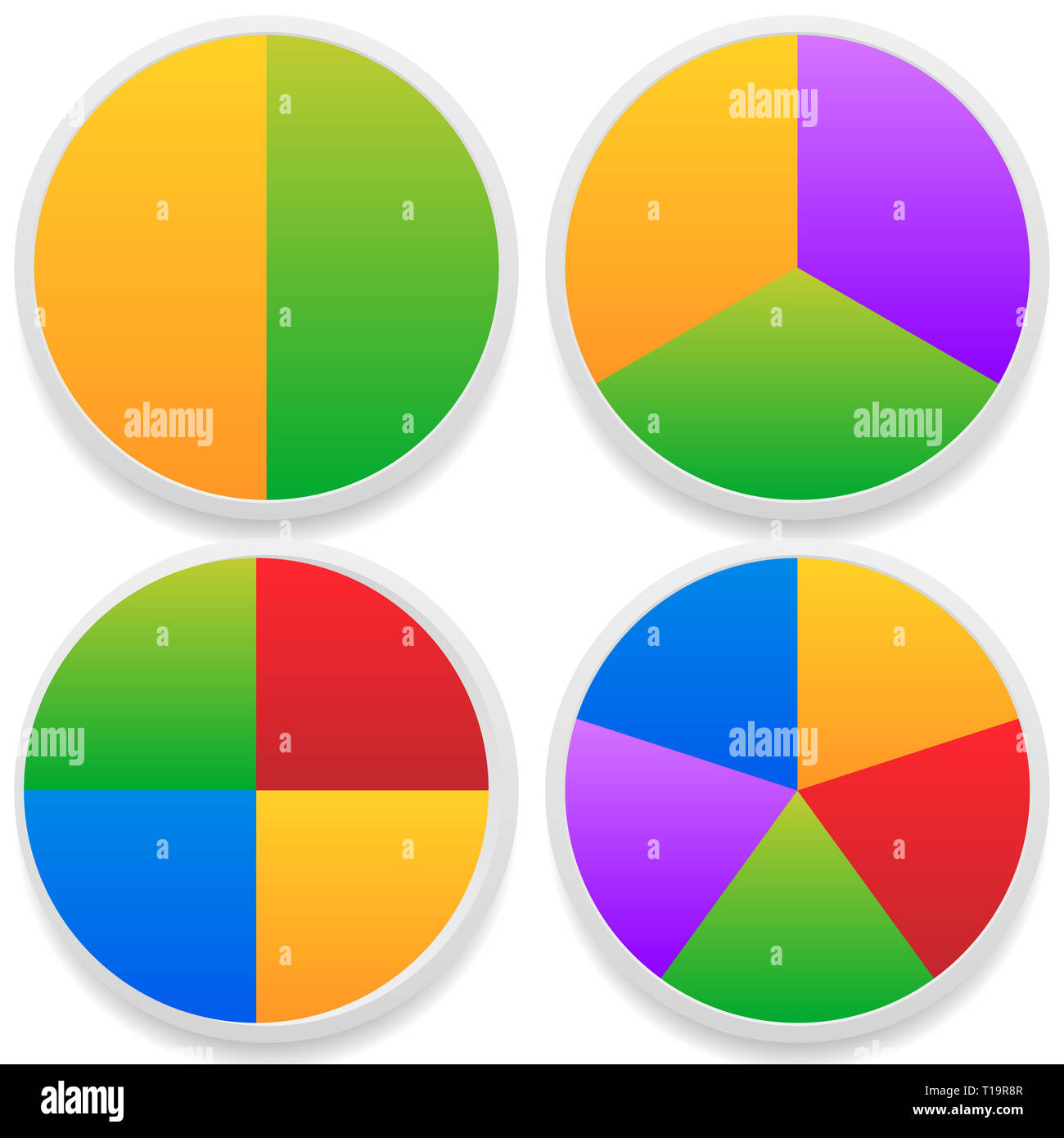 Pie Chart Vector. Pie Chart, Pie Graph Elements Stock Photo - Alamy
