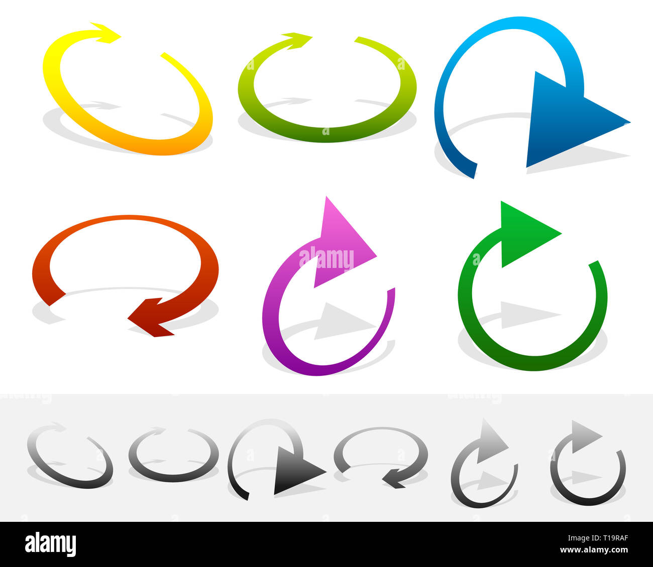 Circular arrow clockwise. Editable vector. Arrow icon, arrow button ...