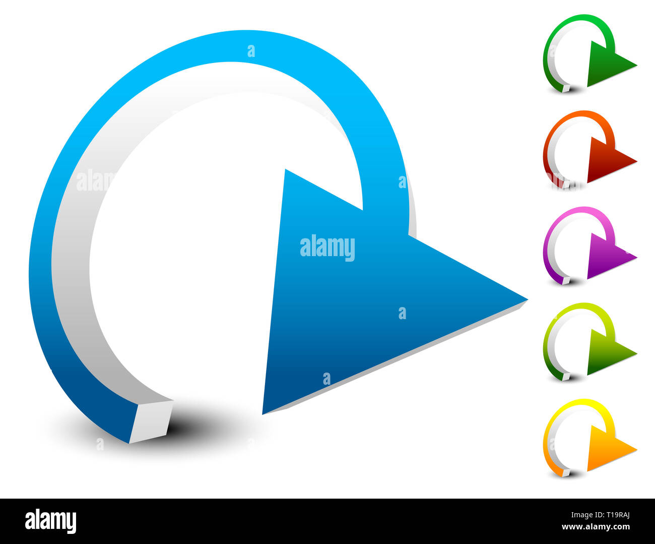 Circular arrow clockwise. Editable vector. Arrow icon, arrow button ...