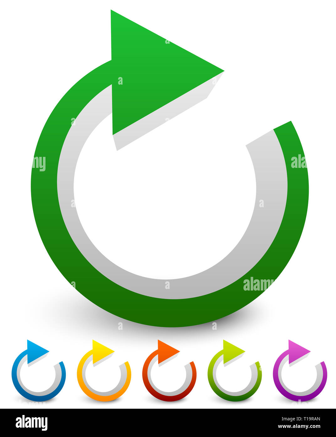 Circular arrow clockwise. Editable vector. Arrow icon, arrow button ...