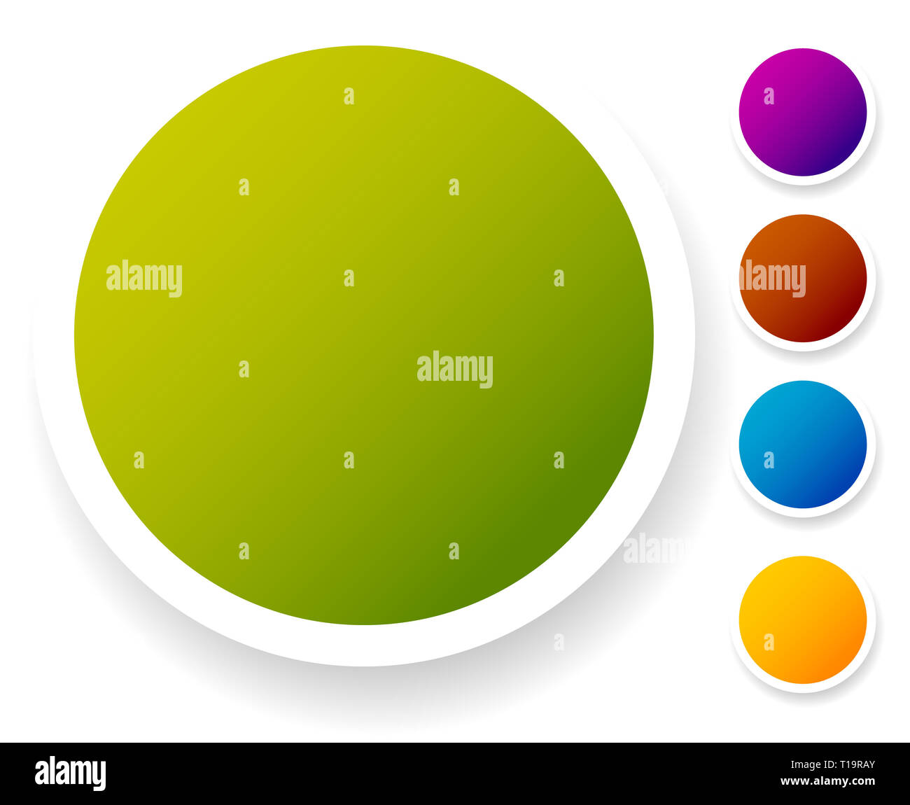 Empty circle button, icon backgrounds in smooth colors Stock Photo - Alamy