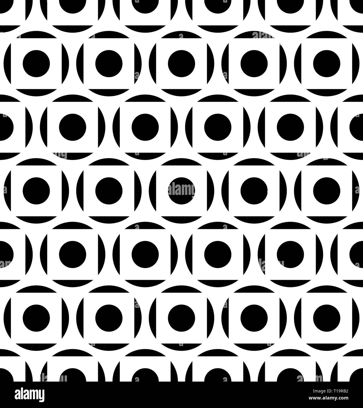 Pattern with circles and squares. Repeatable. Vector illustration Stock ...