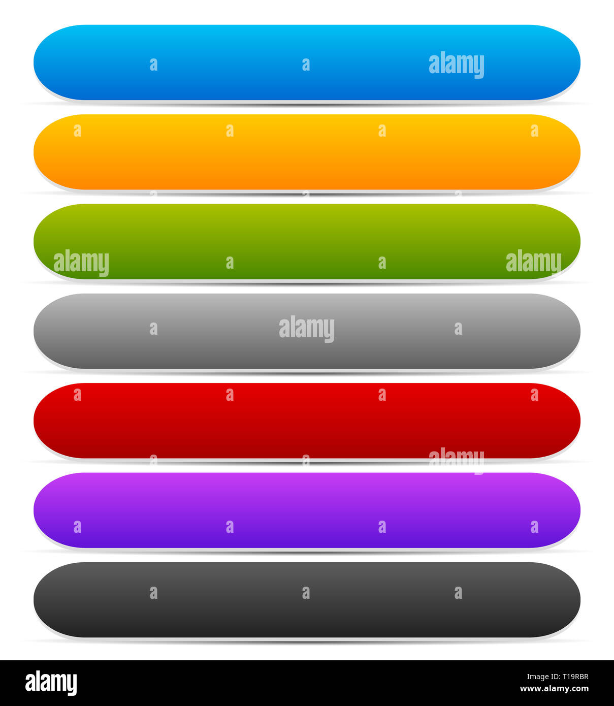 Set of bright, colorful oblong design elements. Vector graphics Stock ...