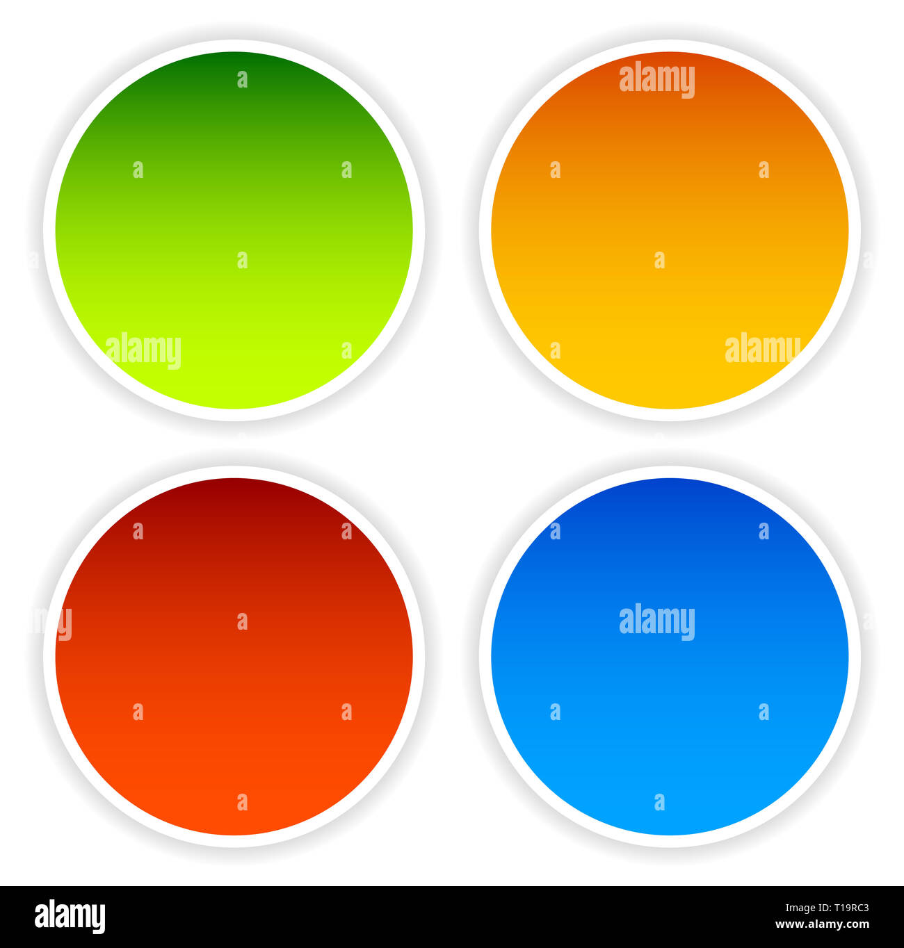 Colorful circle shape set with blank space Stock Photo - Alamy