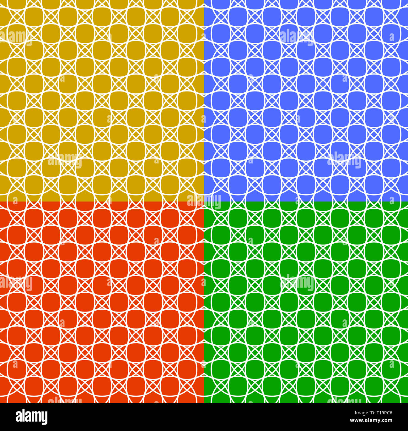 Set of seamless patterns in different colors with overlapping circle ...