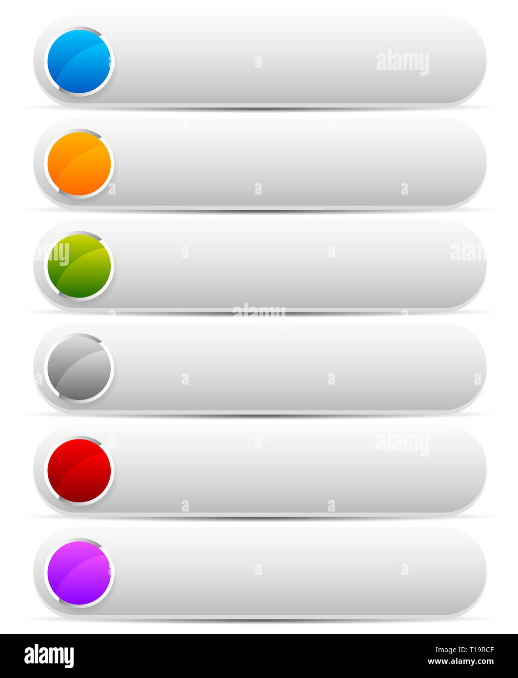 Set of bright, colorful oblong design elements. Vector graphics Stock ...