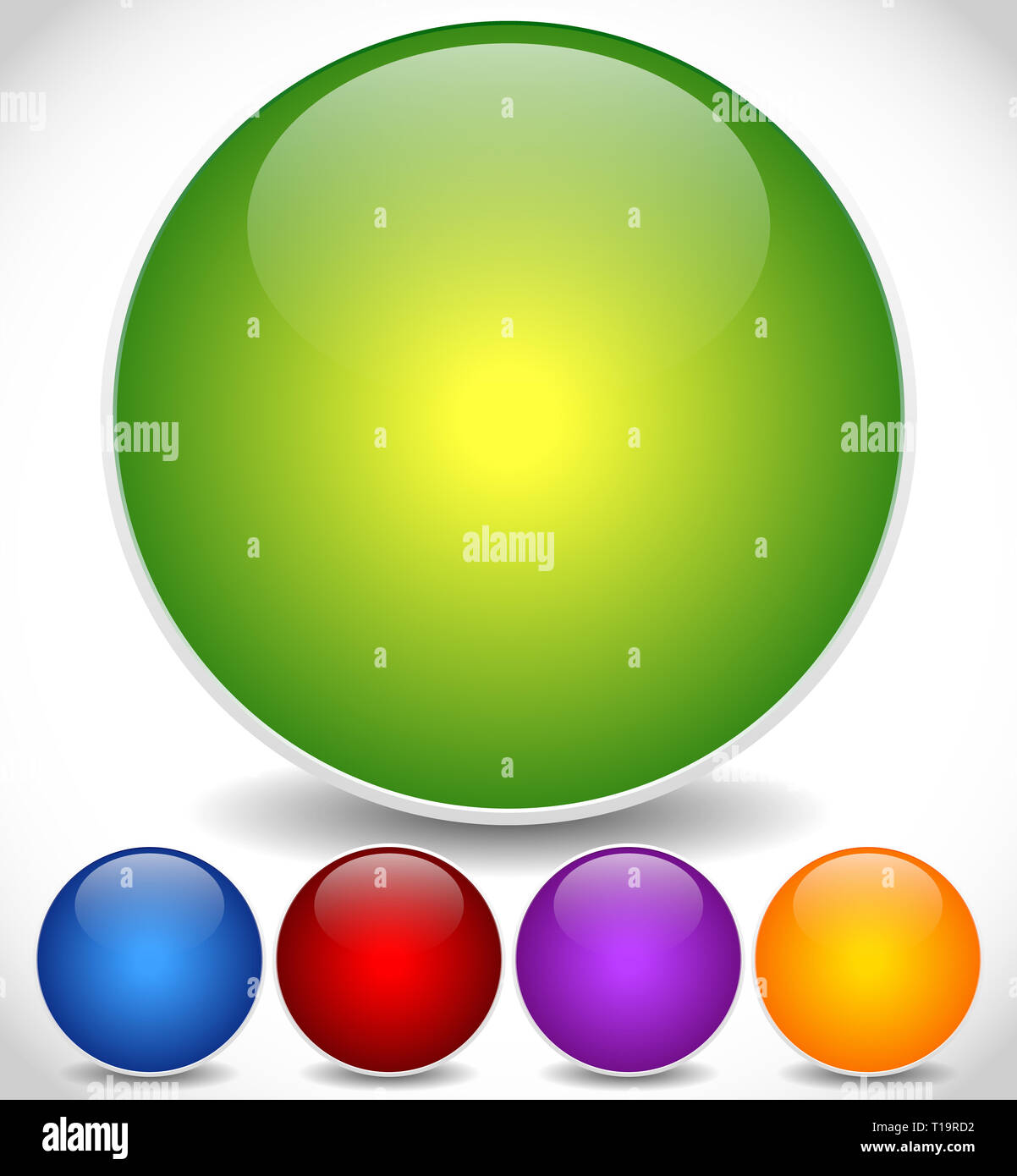 Eps 10 Vector Illustration of Colorful, Bright Circle Icons with Empty ...