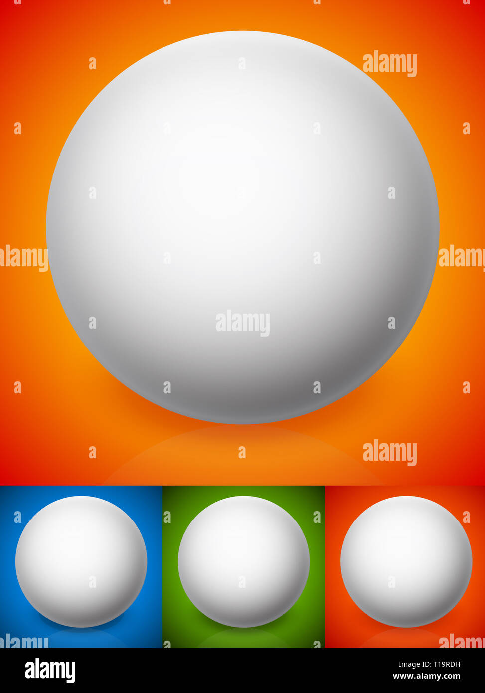 Shaded spheres on vibrant backgrounds Stock Photo - Alamy