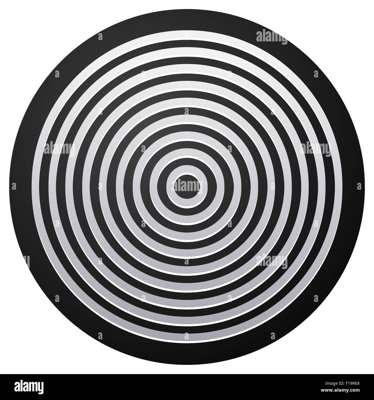 Abstract concentric circles, rings on a disc Stock Photo - Alamy