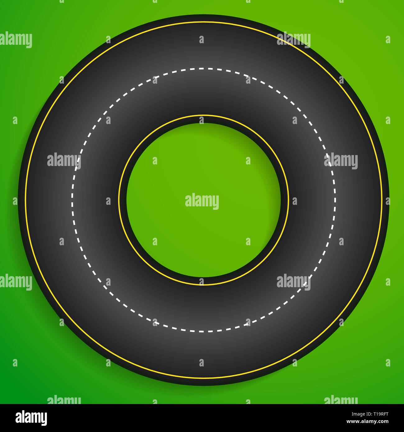 Circular racetrack from above. Karting, racing, track, driving, traffic ...
