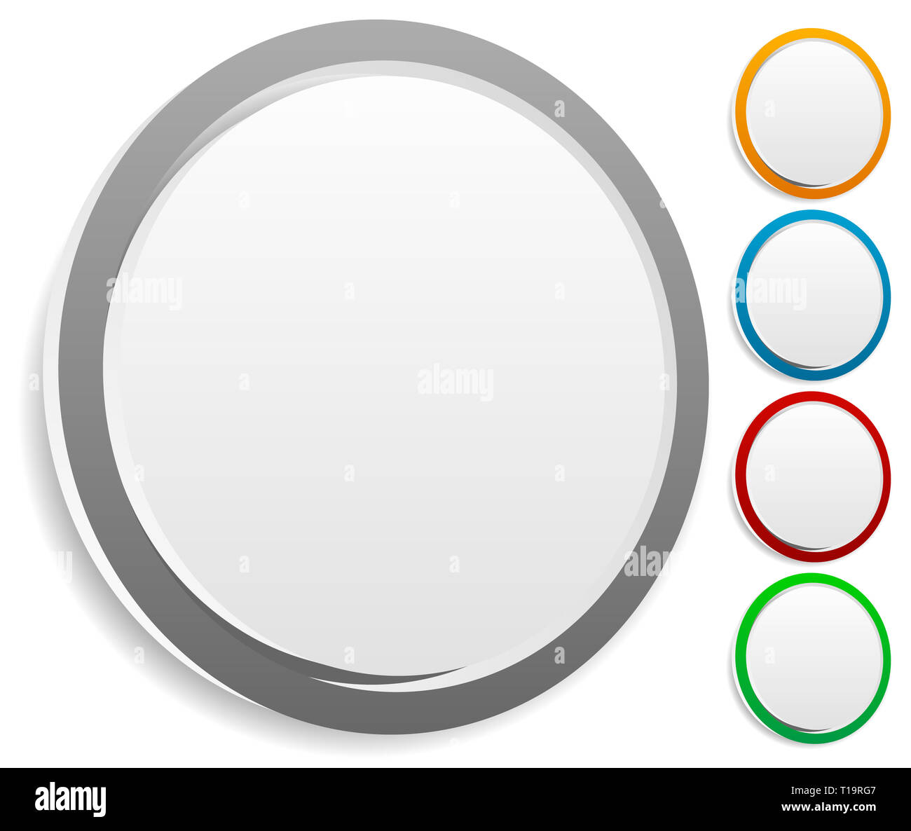 Circle graphics. Circles buttons, badges with blank space Stock Photo ...