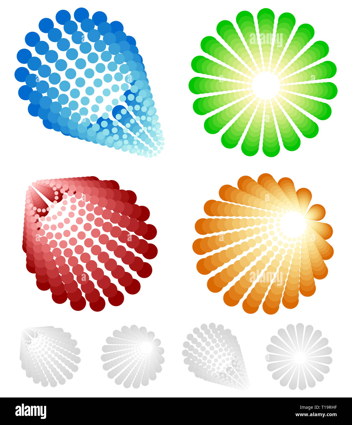 Fresh, colorful radial elements Stock Photo - Alamy